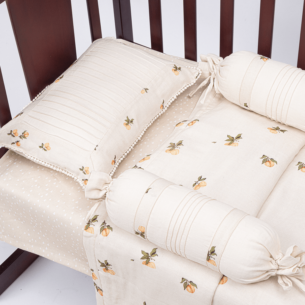 Peach Play Muslin Cot Bedding Set